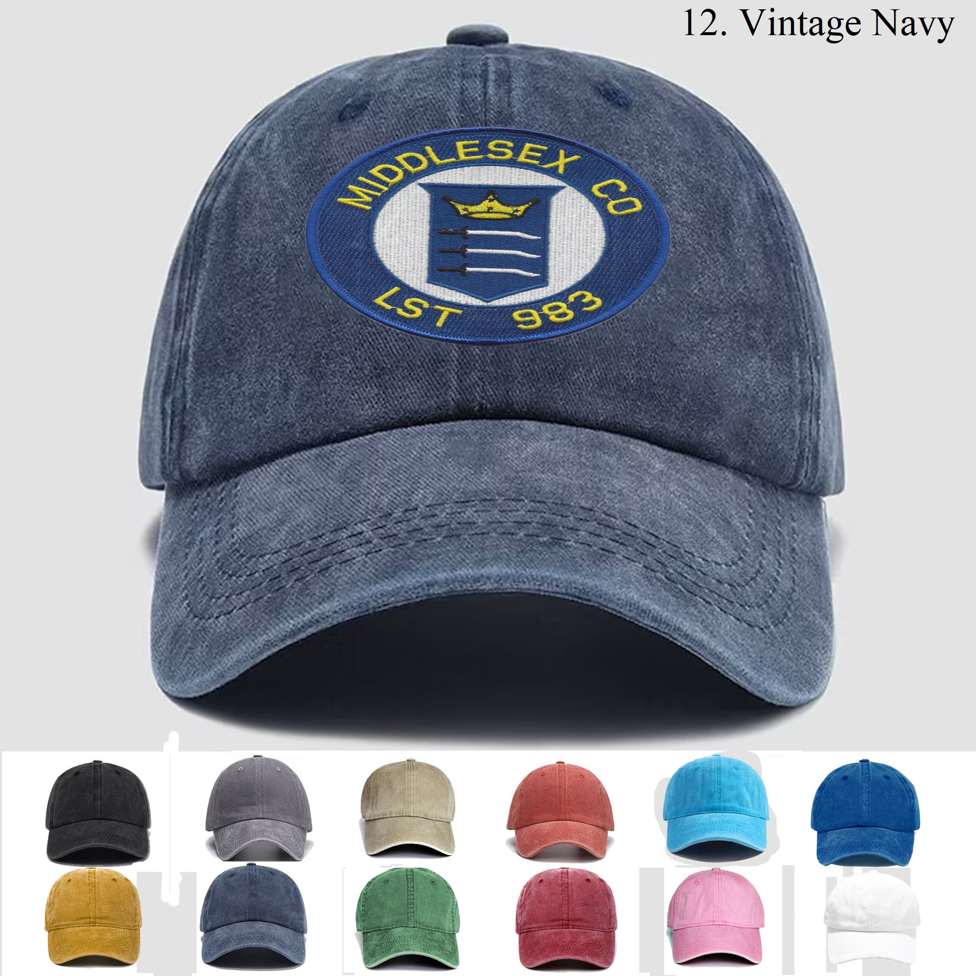 Custom Personalization Embroidery Hat LST-983 Middlesex County, Veteran ...